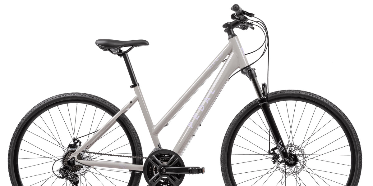 Pedal Hawk 2 TP Hybrid Bike Gloss Cool Grey/Lilac – Pedal Bikes